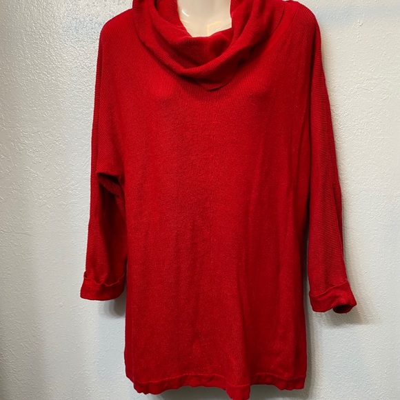 Renuar | Sweaters | Renuar Red Cowl Neck Sweater | Poshmark